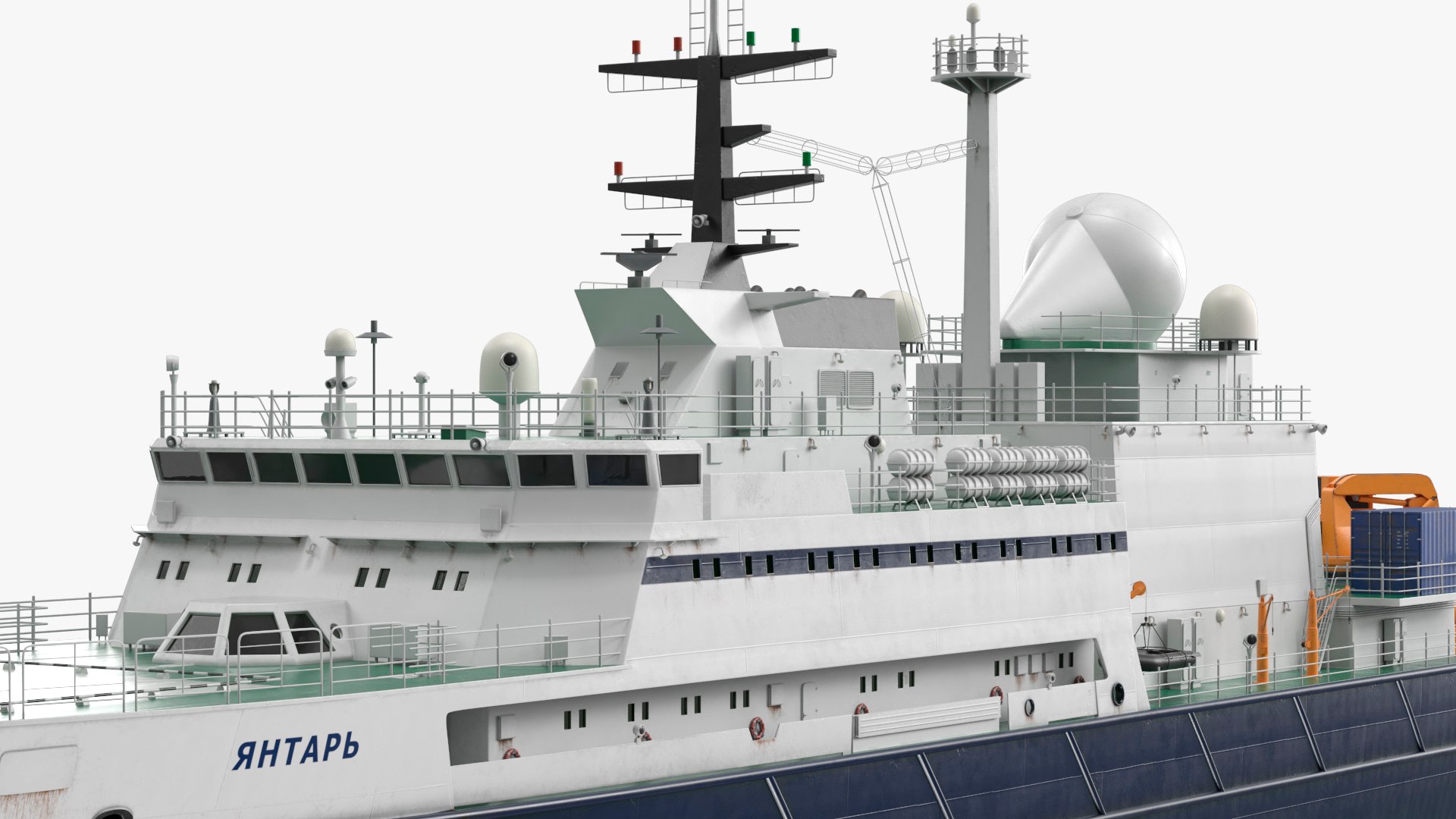 3D Oceanographic Research Ship Yantar With Helicopter Kazan Ansat ...