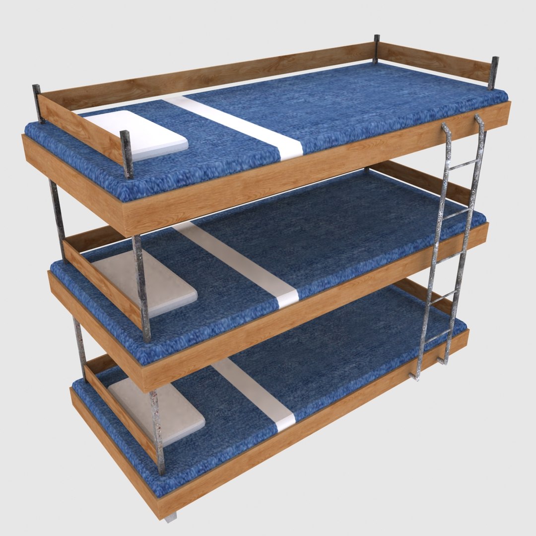 3d Three-tiered Bed Model