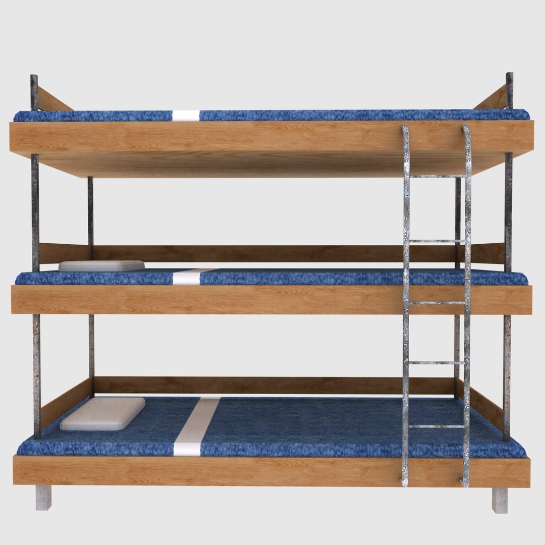 3d Three-tiered Bed Model