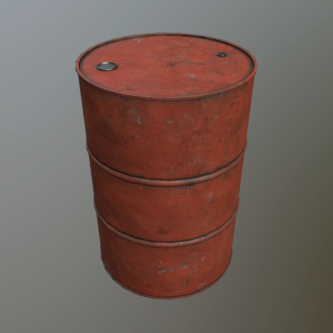 Oil Drum V3 Pbr Obj