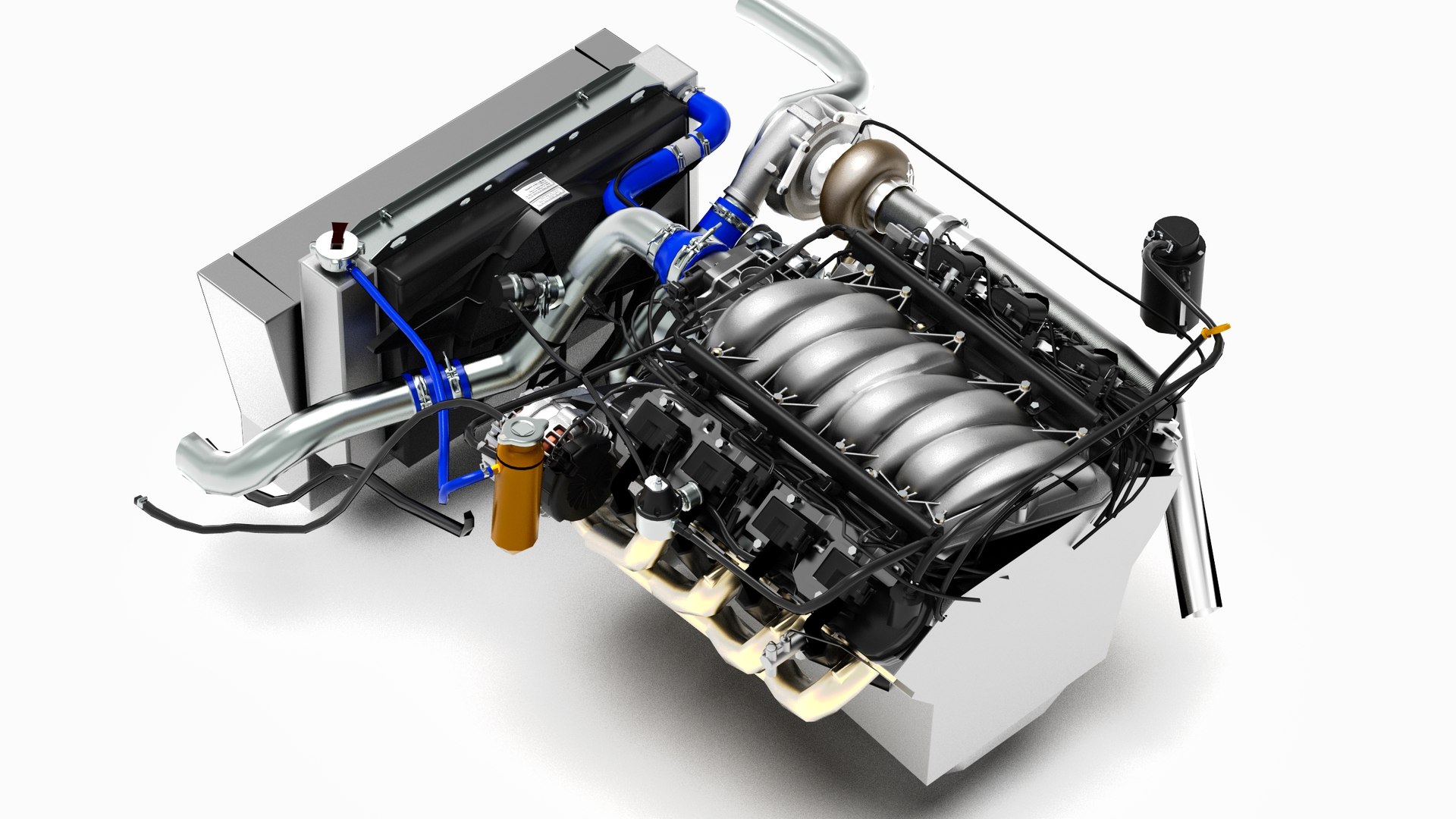 3D Model Chevy LS V8 Turbo Engine - TurboSquid 2307751