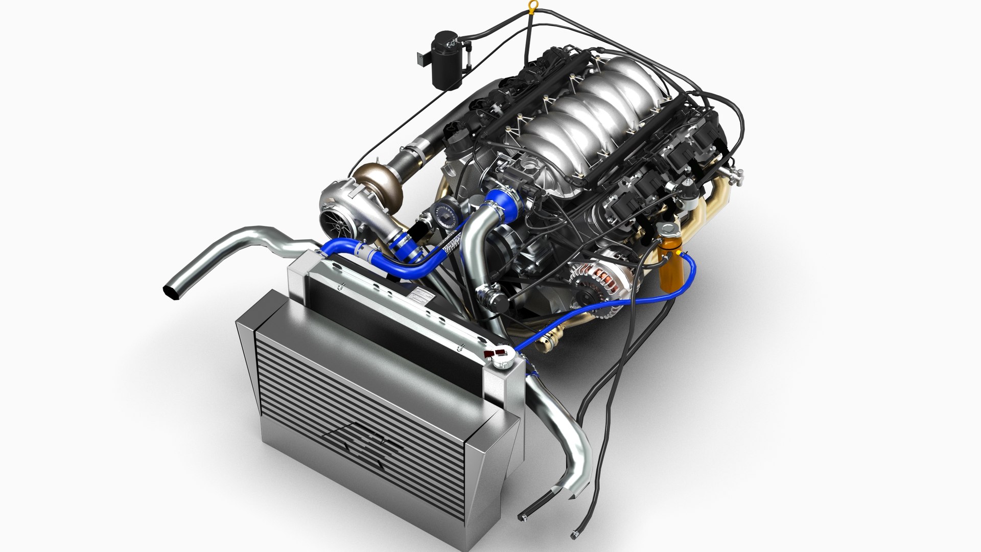 3D Model Chevy LS V8 Turbo Engine - TurboSquid 2307751