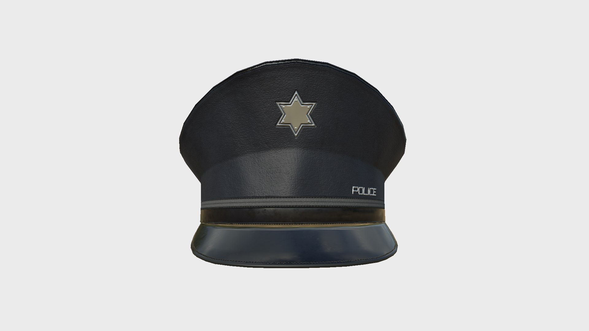 Police Cap 04 Black - Military Character Design Fashion 3D model ...