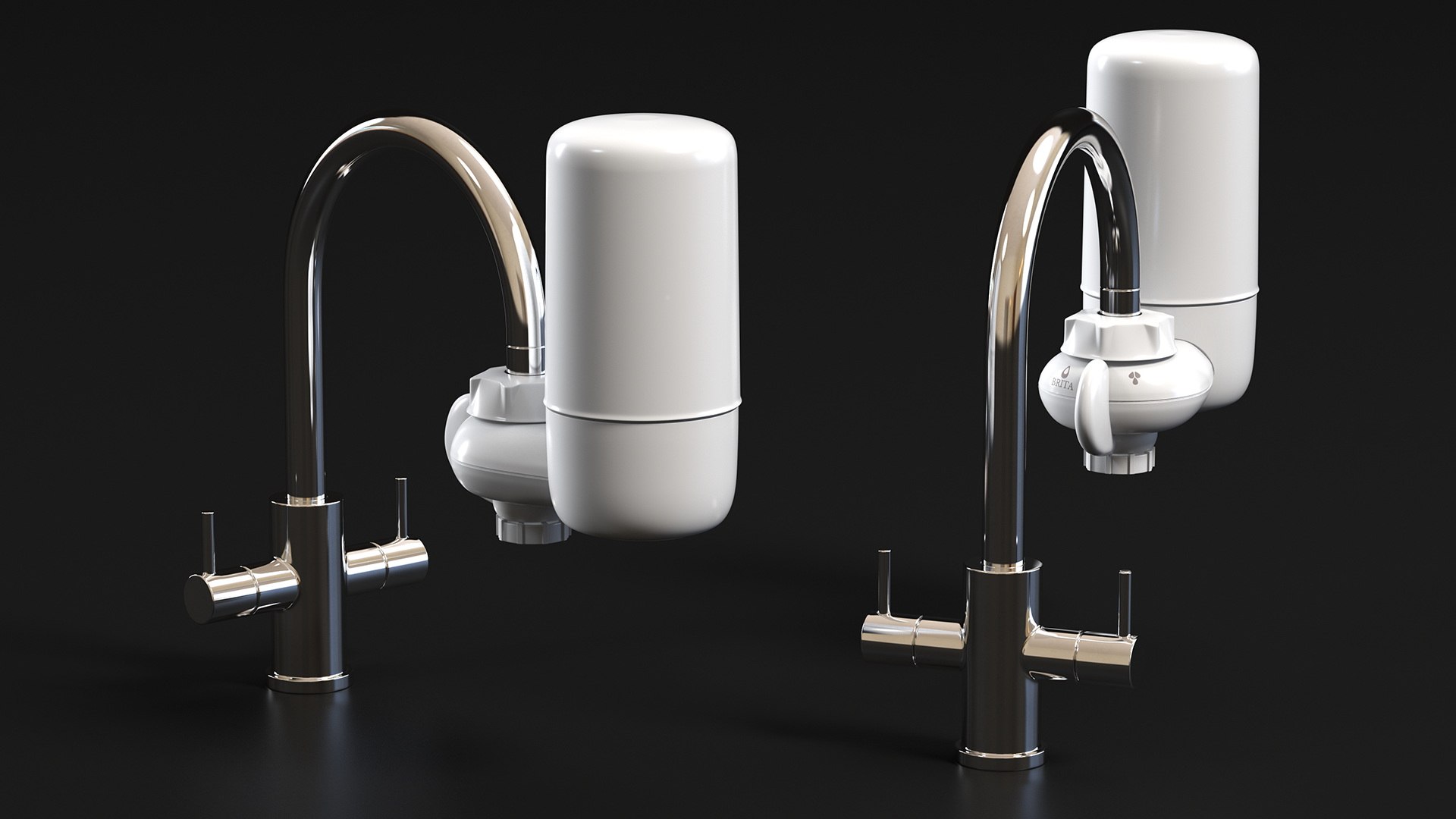 Faucet Mount Filter Brita On Kitchen Mixer 3D Model - TurboSquid 2027962