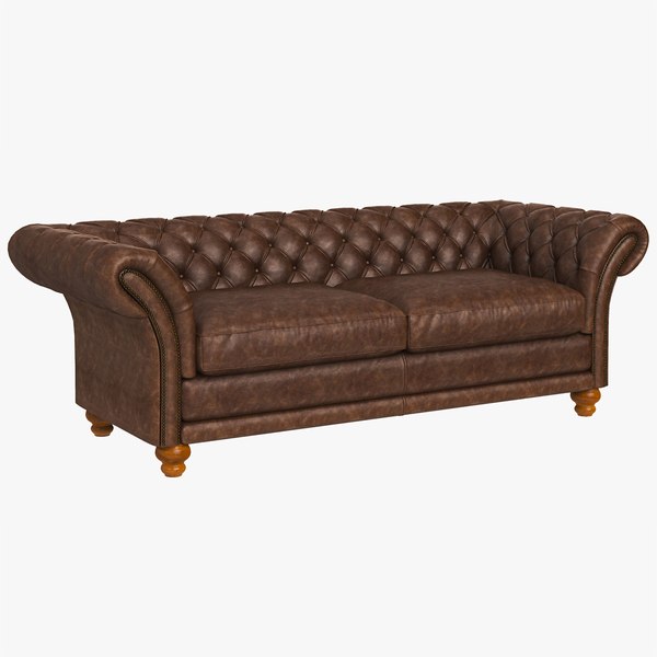 Kingston Classic Chesterfield Sofa 3D model - TurboSquid 1768653