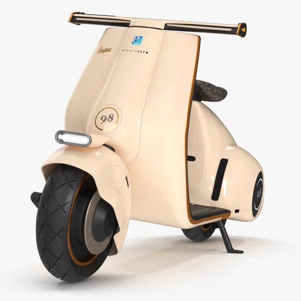 modelo 3d Scooter Eléctrico Beige Moderno Vespa 98 Con Luces ...