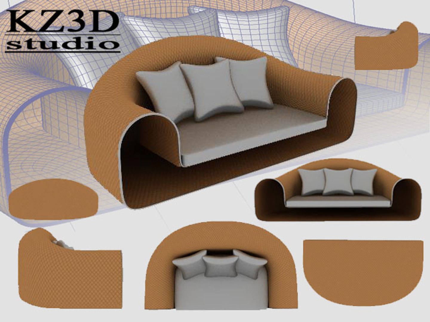 cross sofa 3d model