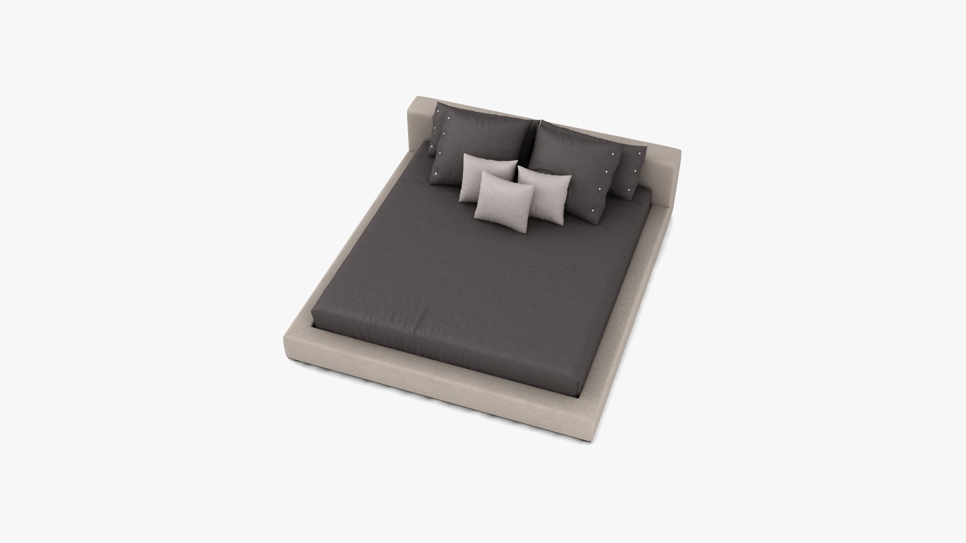 Flexform Groundpiece Bed model - TurboSquid 2081046