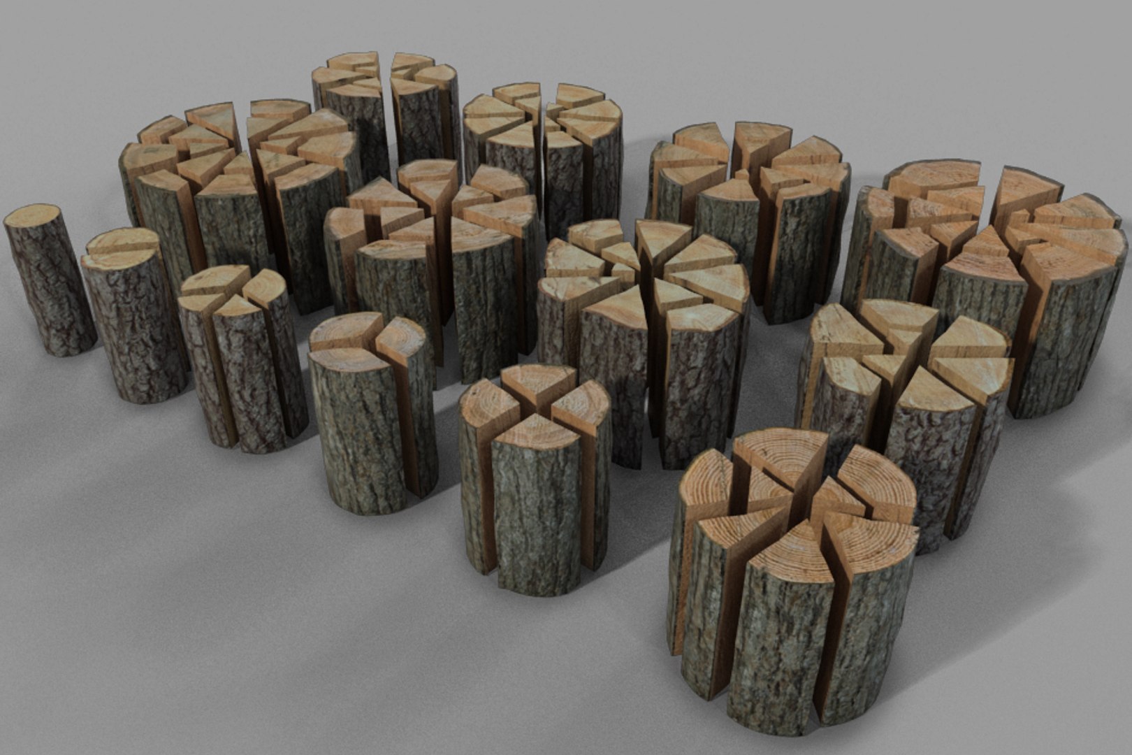 Realistic Logs 3d Model