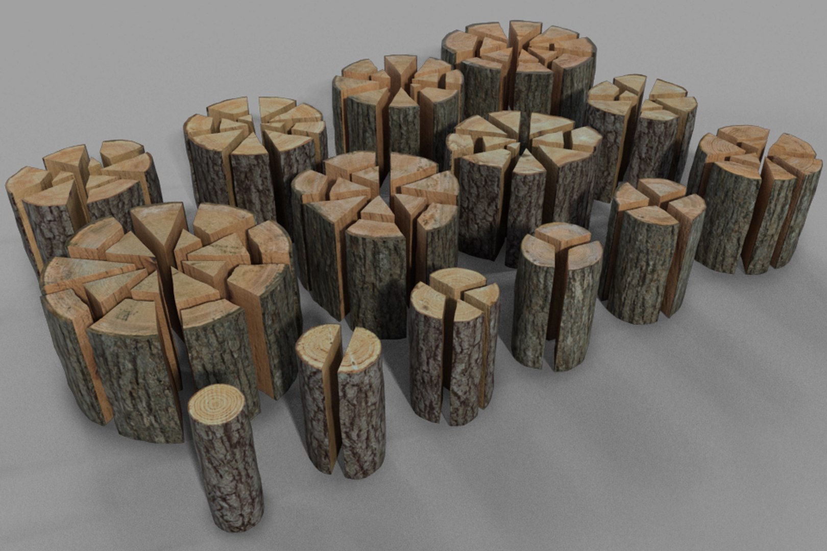 Realistic Logs 3d Model