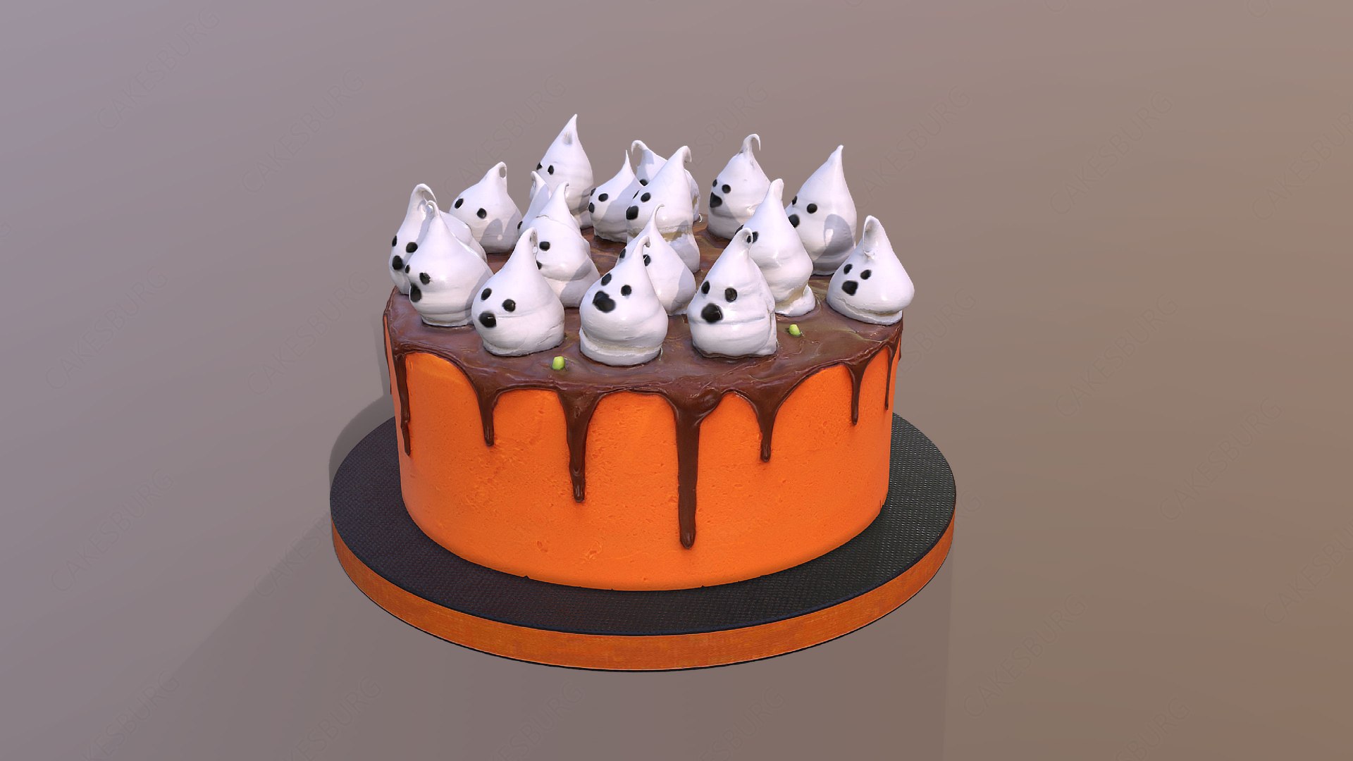 3D Spooky Ghosts Halloween Cake Model - TurboSquid 1971903