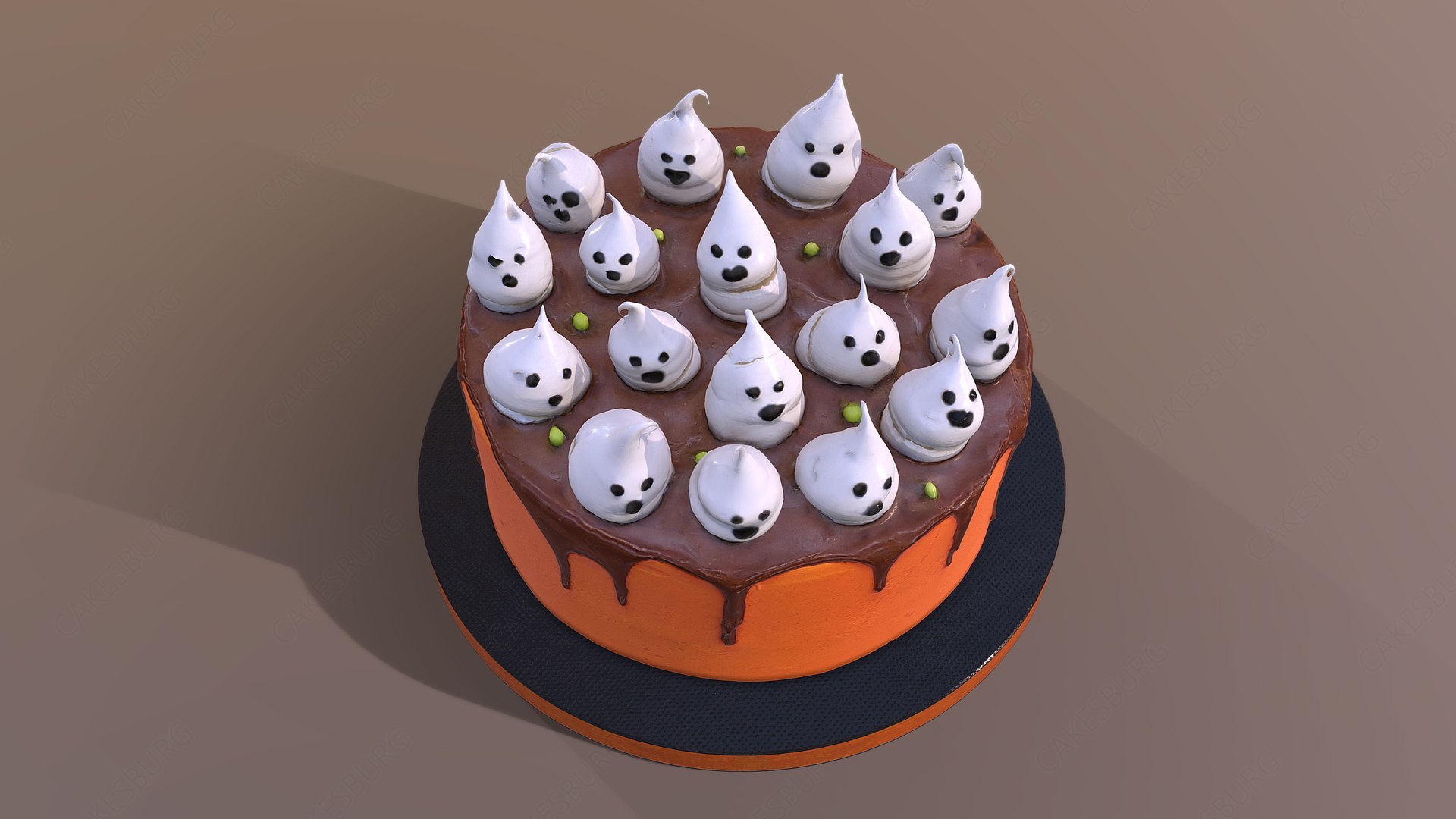3D Spooky Ghosts Halloween Cake Model - TurboSquid 1971903