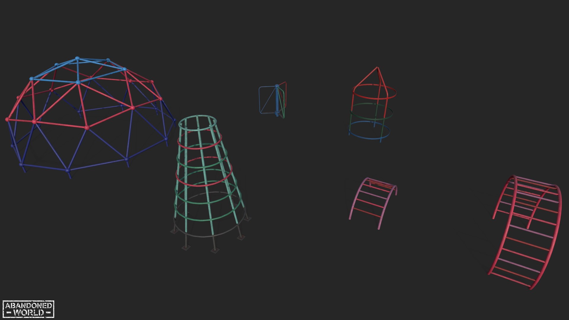 3D Old Playground Props Set Vol.2 - TurboSquid 2176246