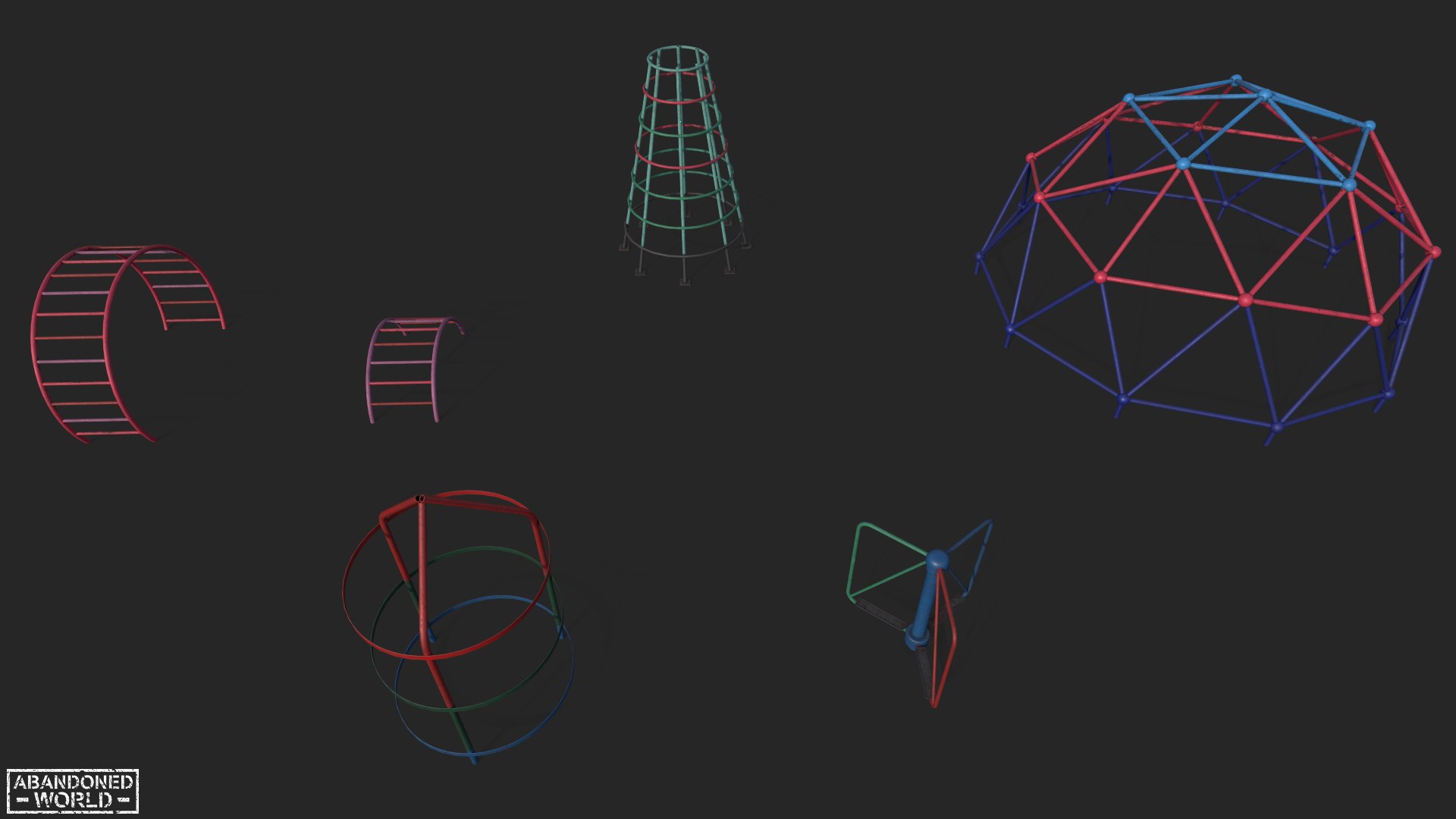 3D Old Playground Props Set Vol.2 - TurboSquid 2176246