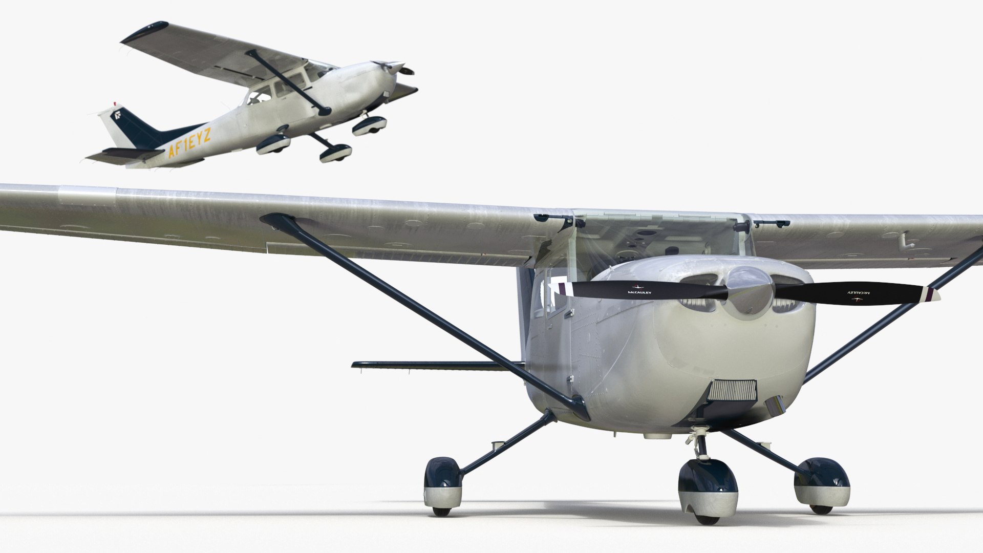 3D Model Single Engine Propeller Aircraft Cessna 172 - TurboSquid 2383082