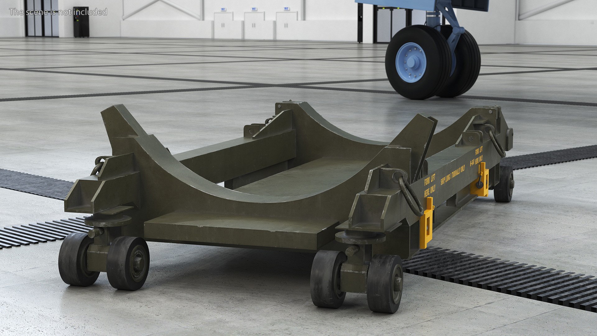 3D Steel B41 Nuclear Bomb With Airplane Trolley - TurboSquid 2241945