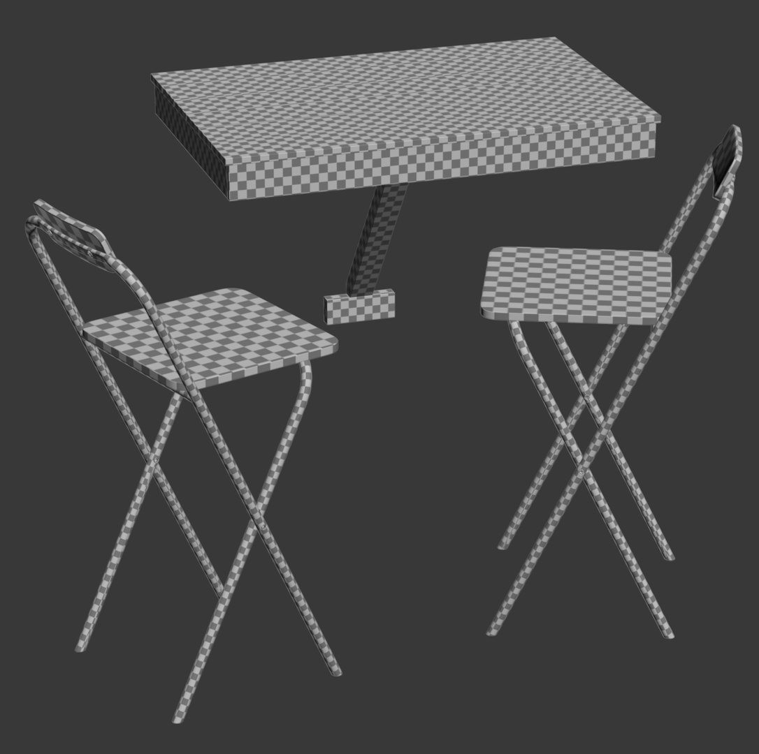 Stools table 3D model - TurboSquid 1672252