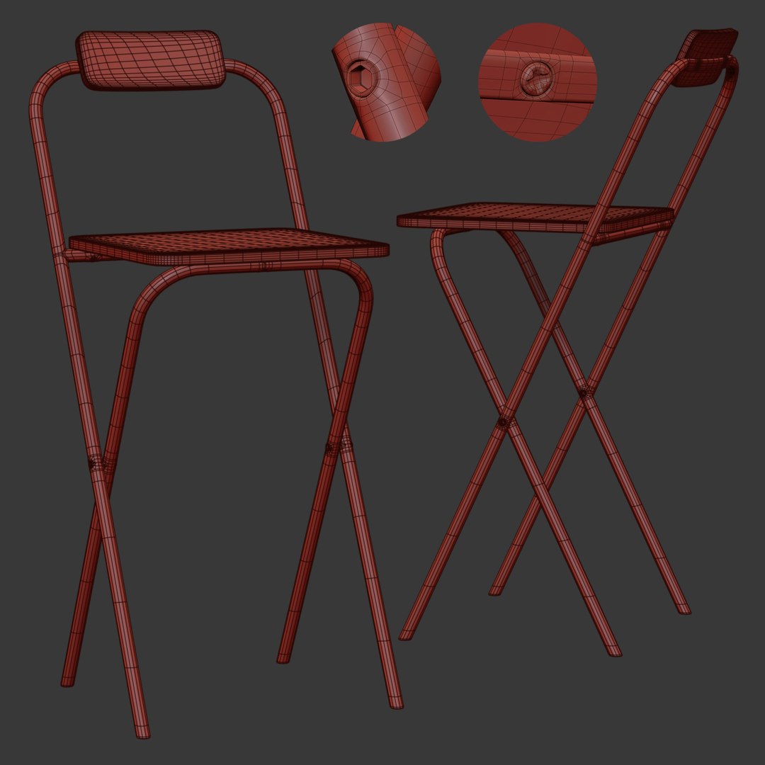 Stools table 3D model - TurboSquid 1672252