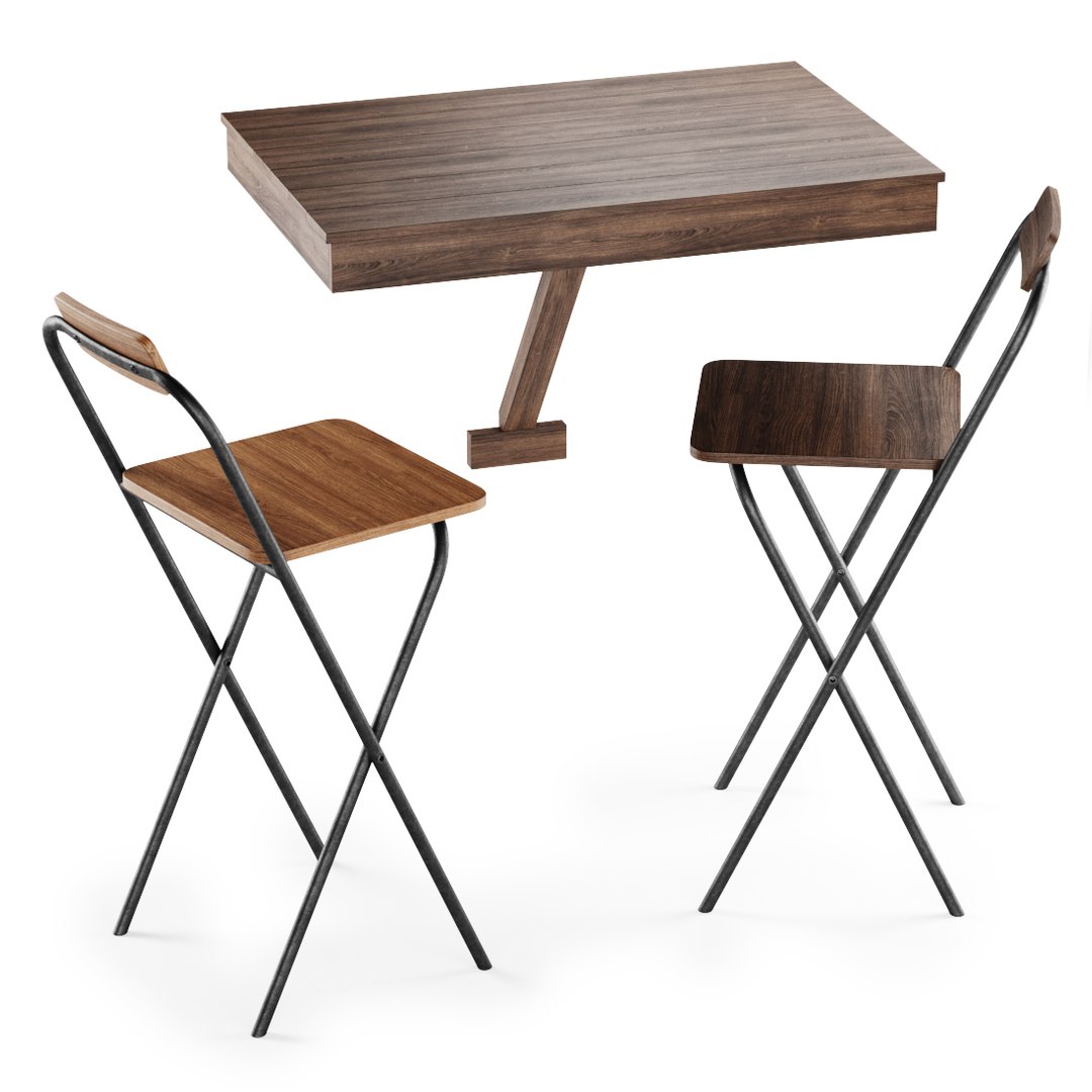 Stools table 3D model - TurboSquid 1672252