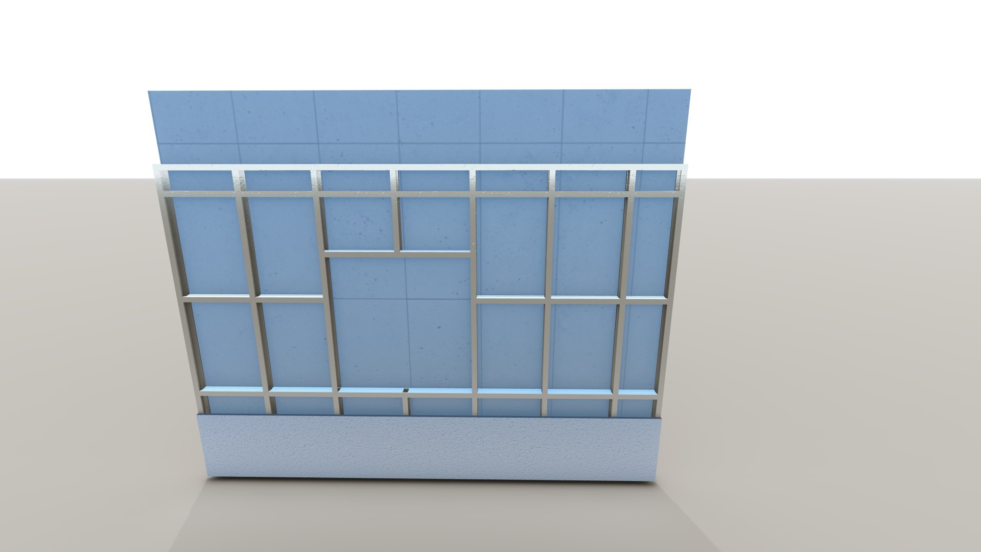 3D Parametric Steel C Frame Cascass Wall Model - TurboSquid 1944200