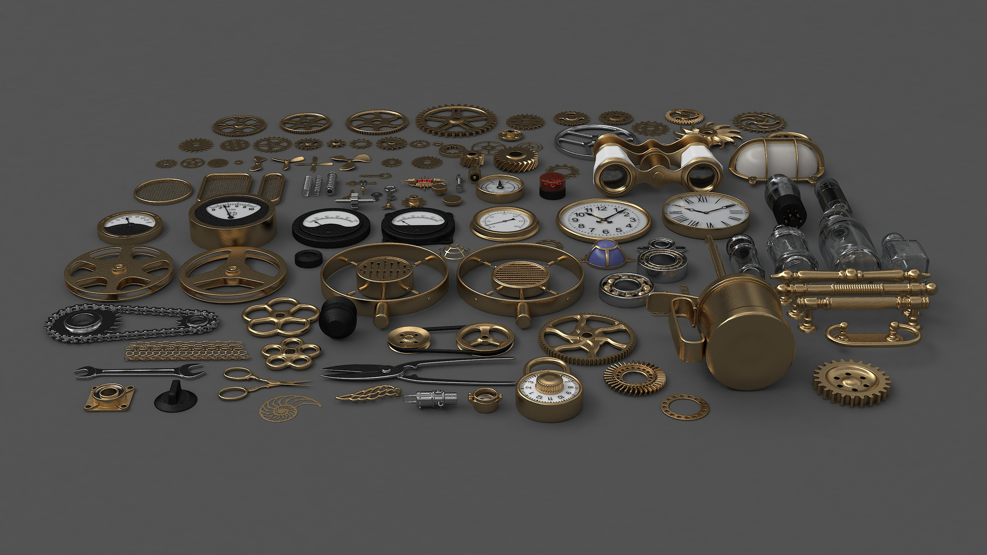 3D 120 Steampunk Parts - TurboSquid 1857782