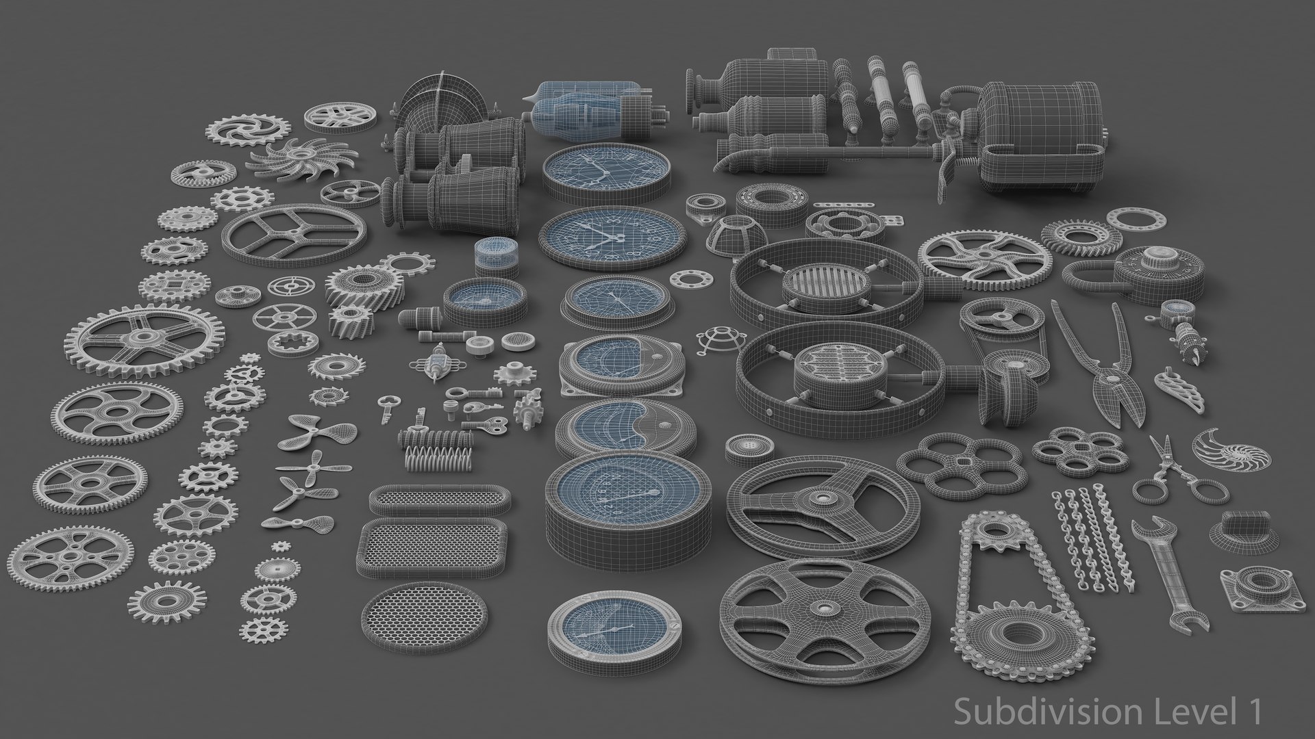 3D 120 Steampunk Parts - TurboSquid 1857782