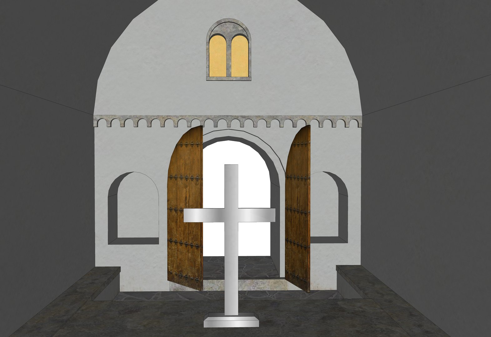 3d Model Gameready Medieval Castle Chapel
