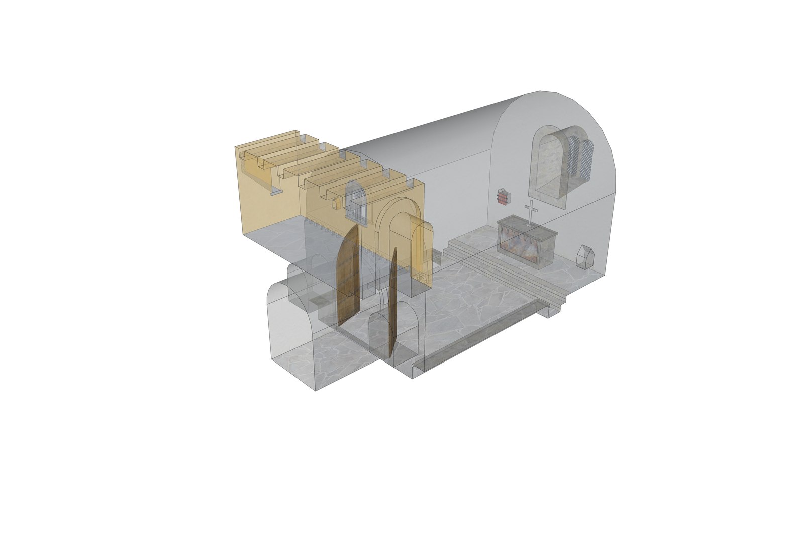 3d Model Gameready Medieval Castle Chapel