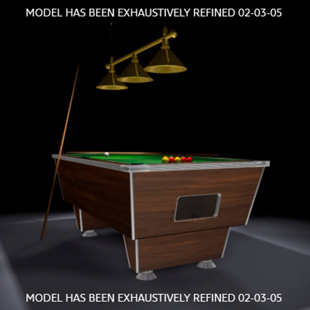 Pool Table Scene 3d Model