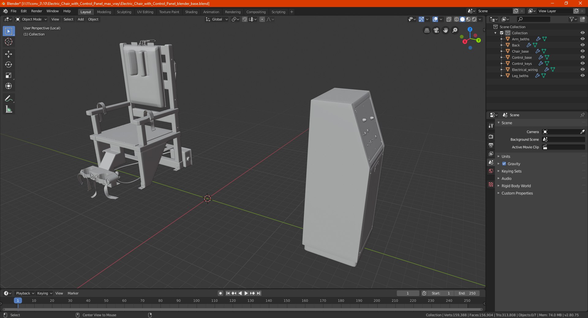 3D Electric Chair With Control Panel Model - TurboSquid 1723463