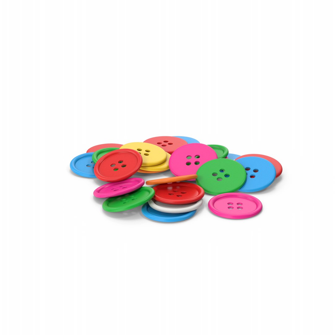 3D Pile Of Cloth Buttons Model - TurboSquid 2139105