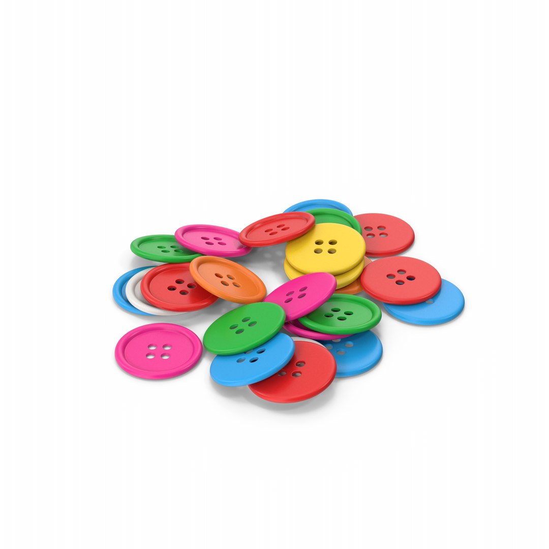 3D Pile Of Cloth Buttons Model - TurboSquid 2139105