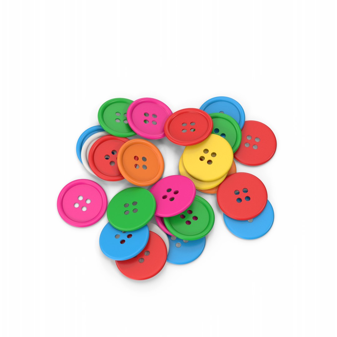 3D Pile Of Cloth Buttons Model - TurboSquid 2139105