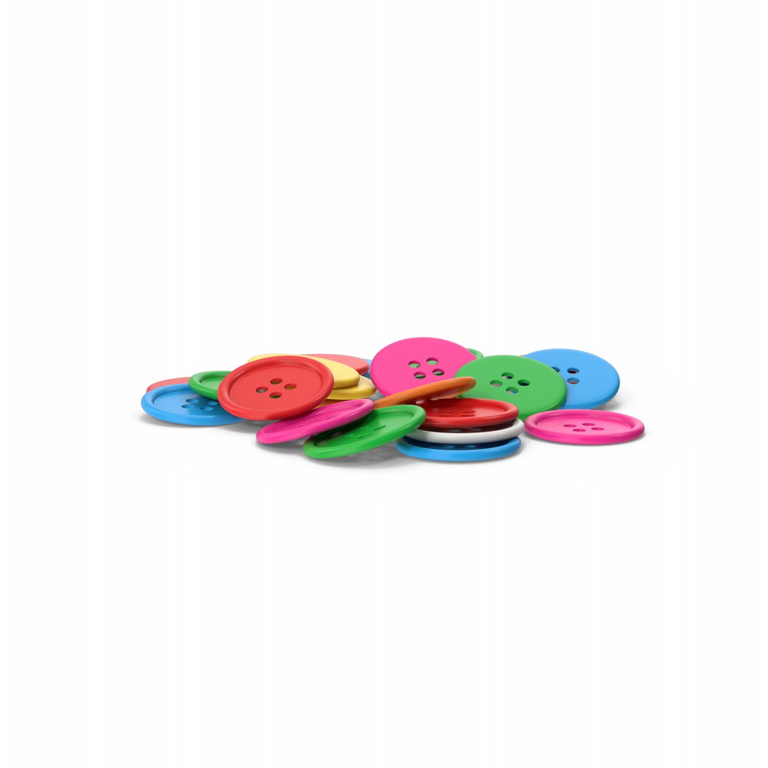 3D Pile Of Cloth Buttons Model - TurboSquid 2139105