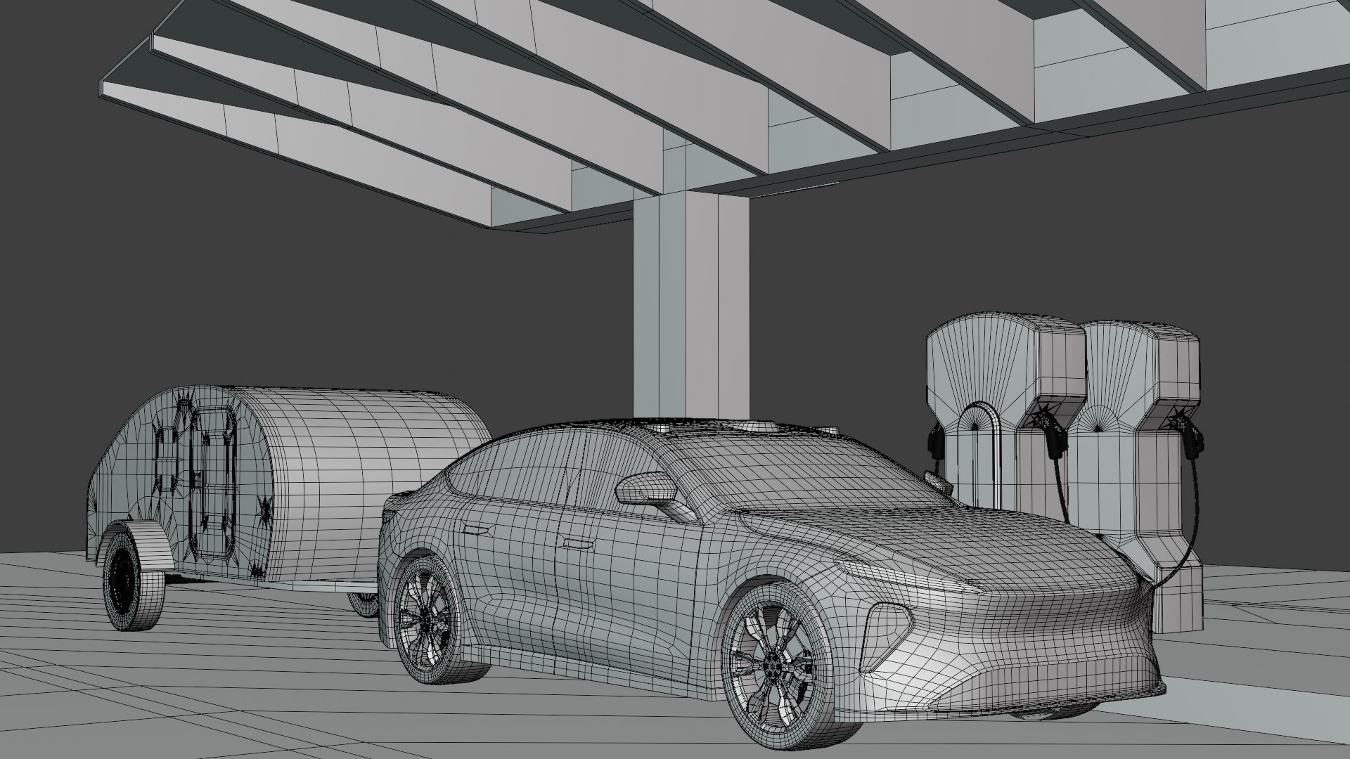3D Charging Station With Nio And Luxeed Model - TurboSquid 2261190