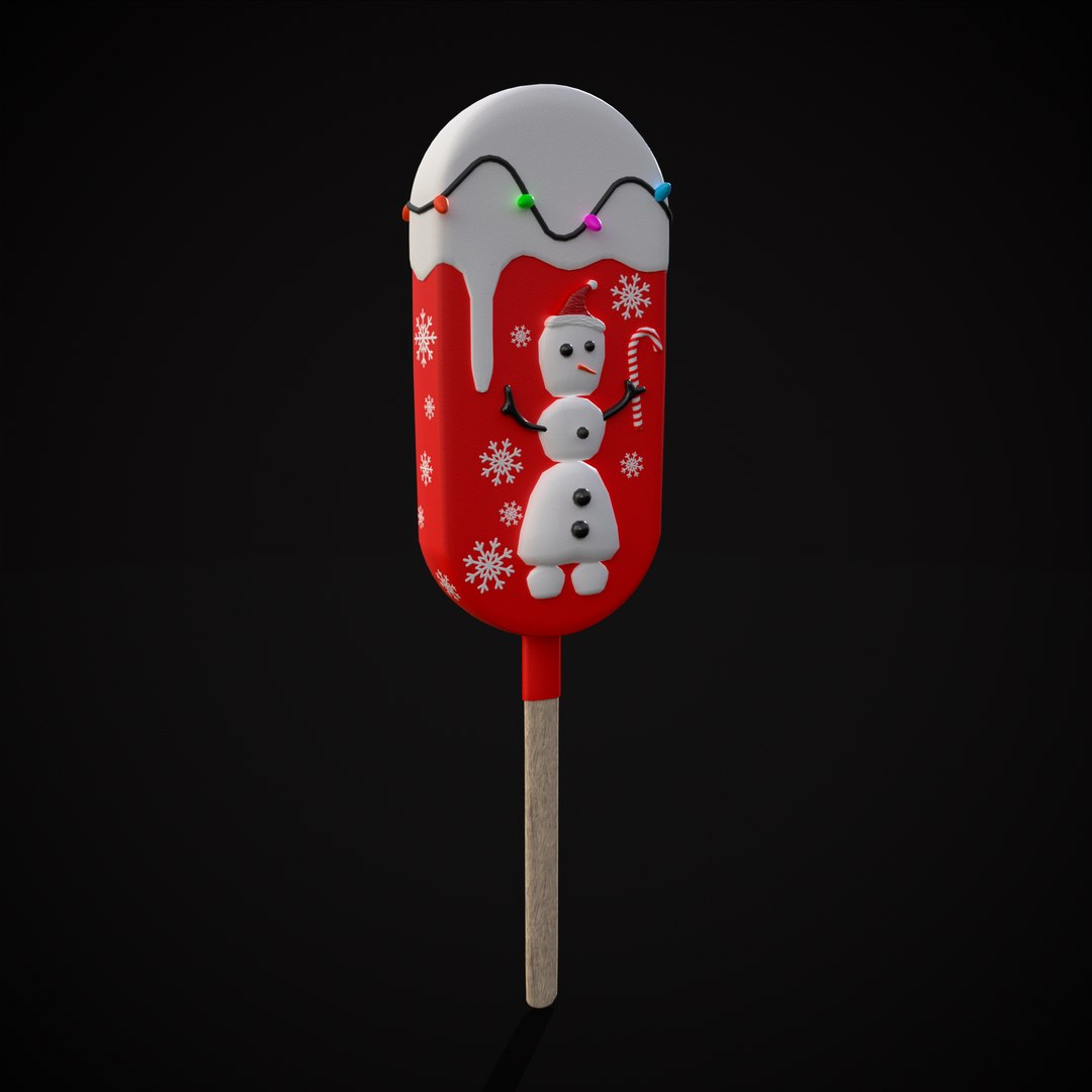 Ice Cream On A Stick Snowman 3D model - TurboSquid 2010630