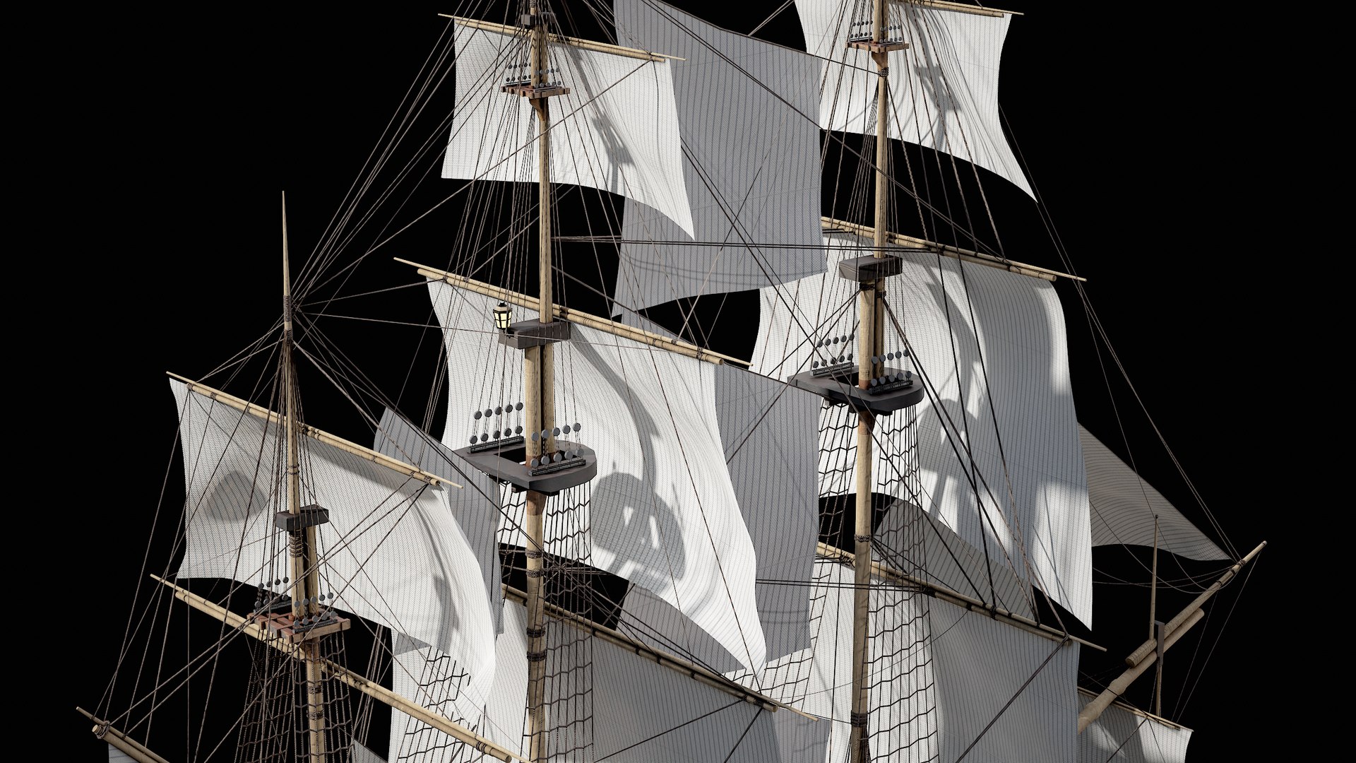 Full-Rigged Merchant Sailing Ship PBR 3D Model - TurboSquid 2065800