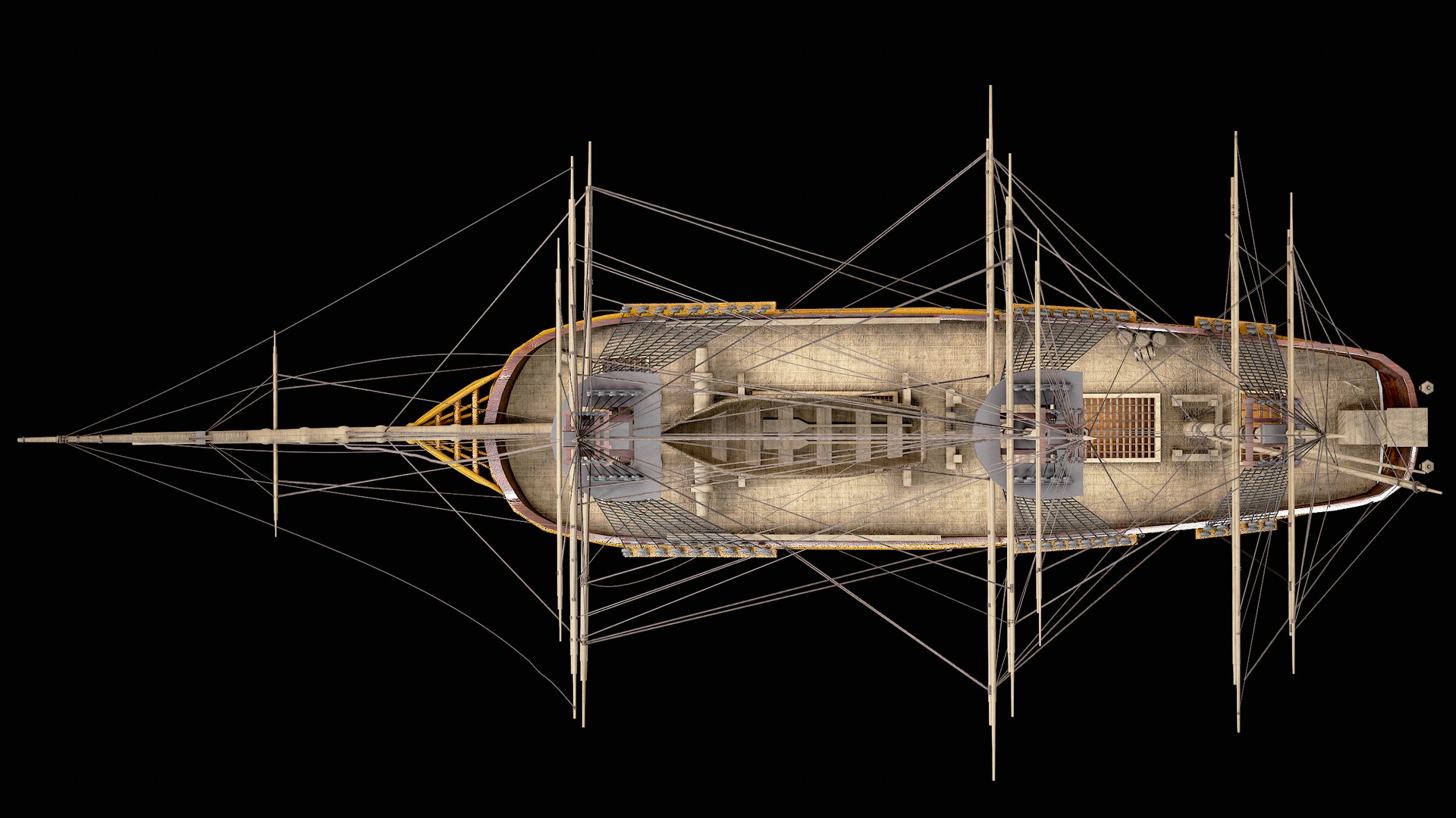 Full-Rigged Merchant Sailing Ship PBR 3D Model - TurboSquid 2065800