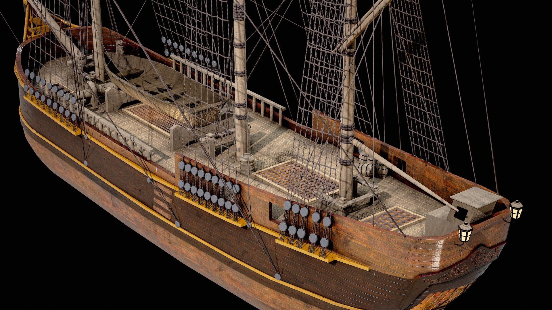Full-Rigged Merchant Sailing Ship PBR 3D Model - TurboSquid 2065800