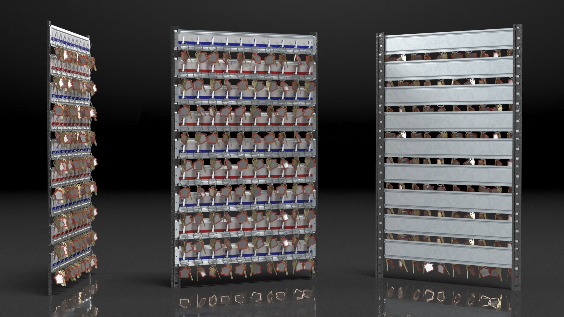 3D Industrial Key Rack With Keys - TurboSquid 1828124