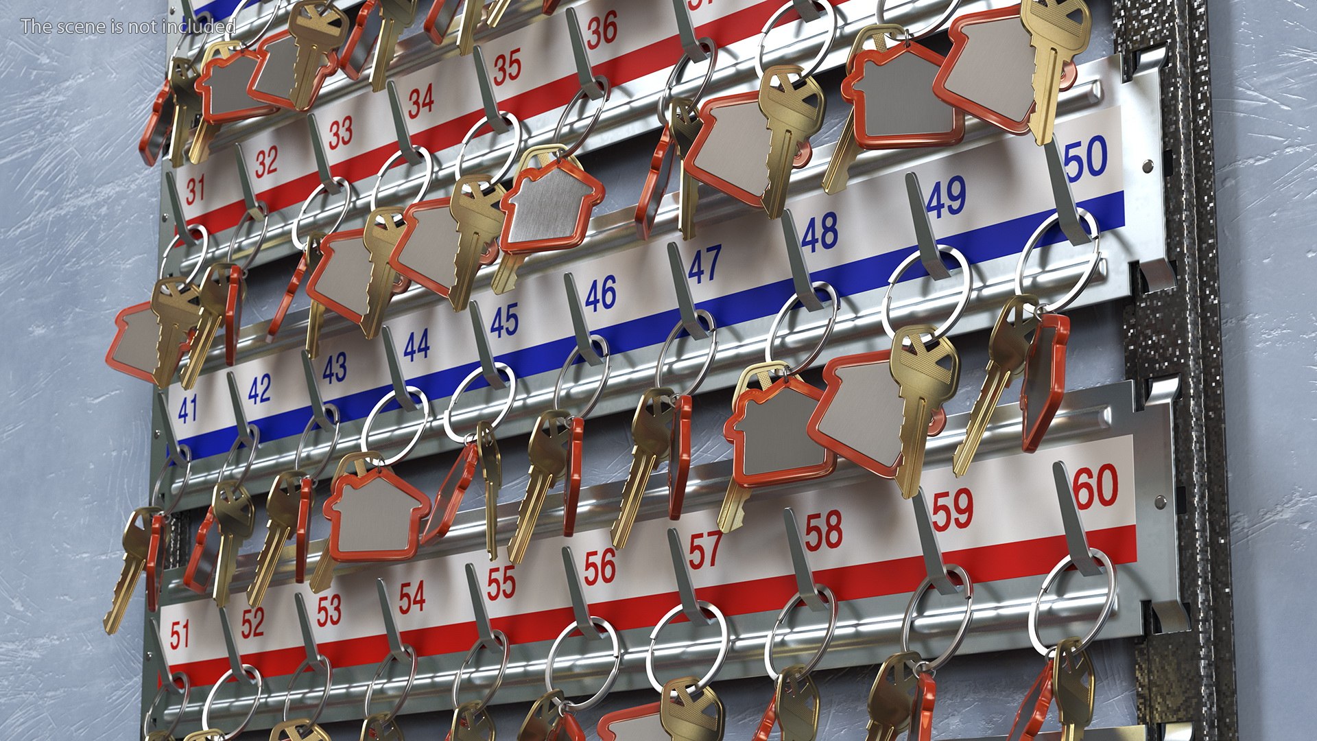 3D Industrial Key Rack With Keys - TurboSquid 1828124