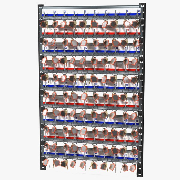 3D Industrial Key Rack With Keys - TurboSquid 1828124