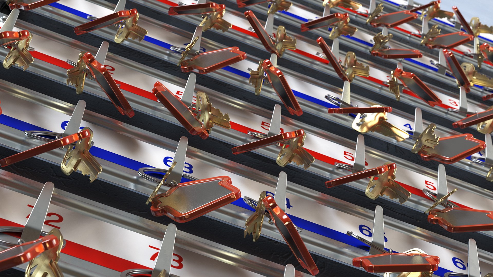 3D Industrial Key Rack With Keys - TurboSquid 1828124