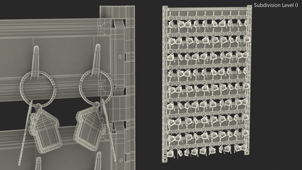 3D Industrial Key Rack With Keys - TurboSquid 1828124