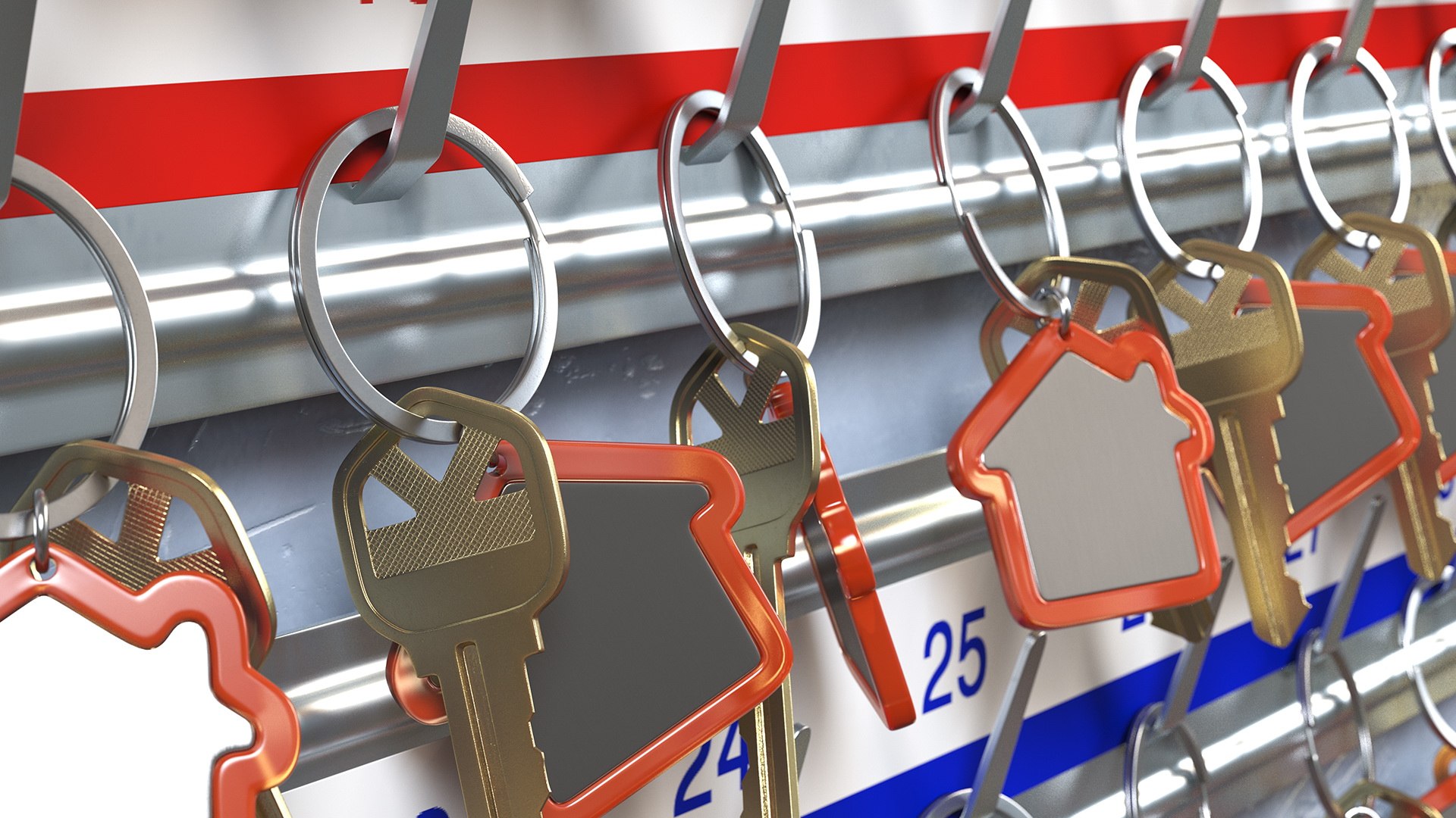 3D Industrial Key Rack With Keys - TurboSquid 1828124