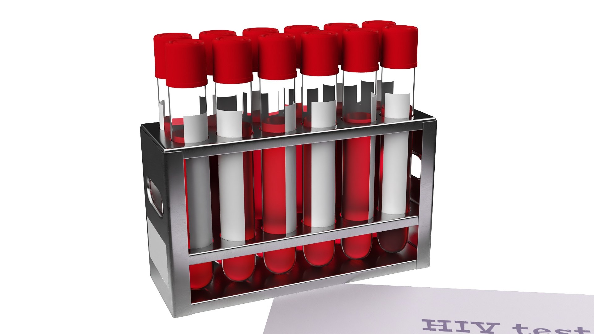Blood Tube Rack With HIV Test Report Negative 3D Model - TurboSquid 2395947