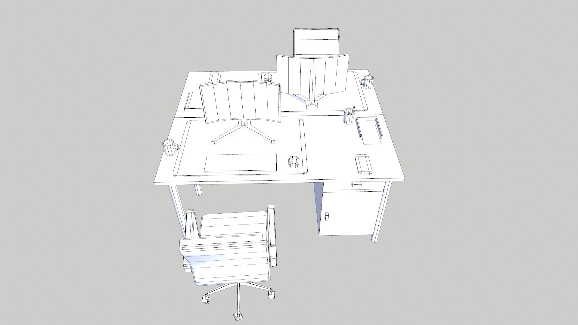 3D Model Office Workstation Table - TurboSquid 2344224
