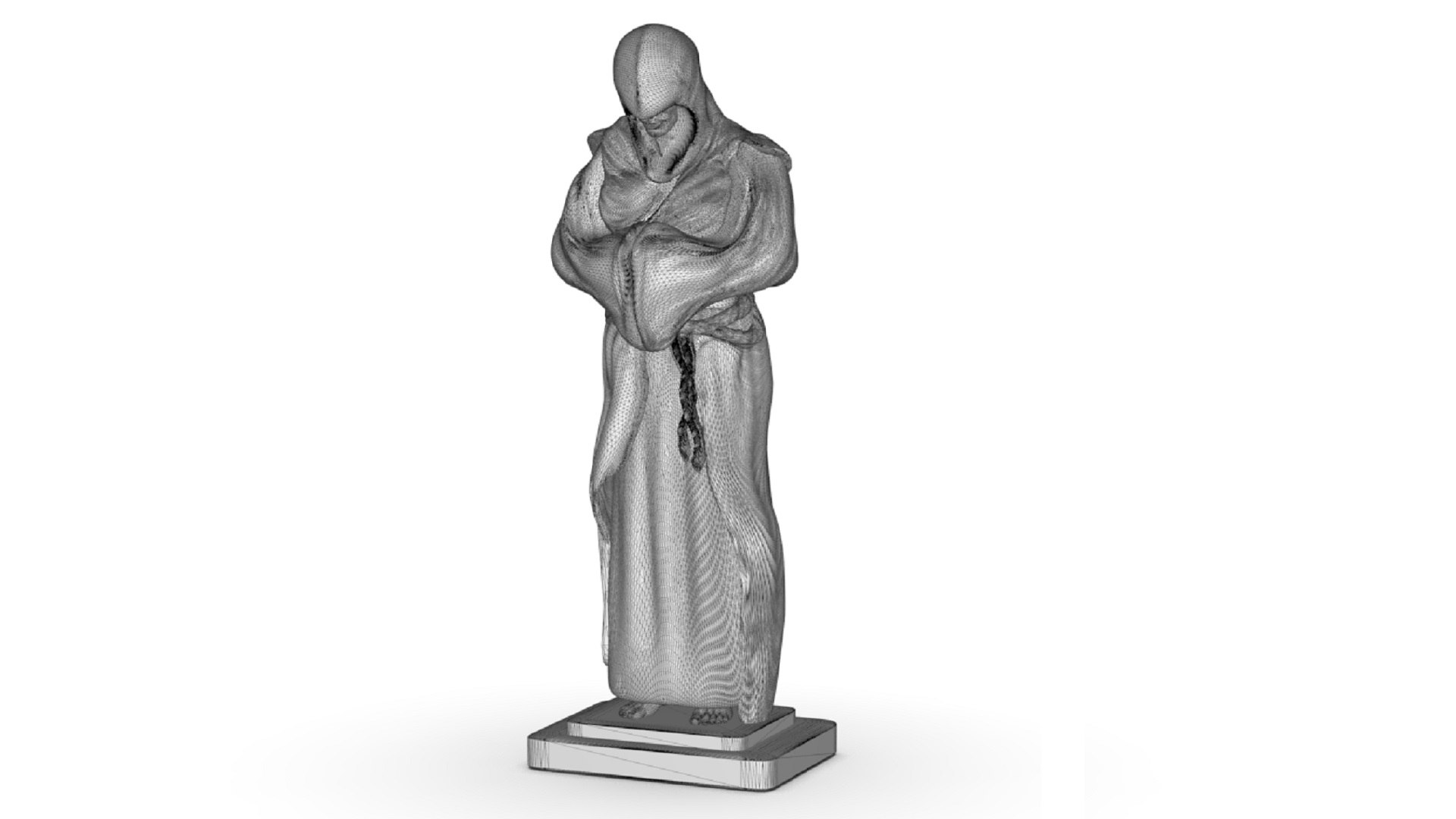 Monk Statue 3D - TurboSquid 2019754