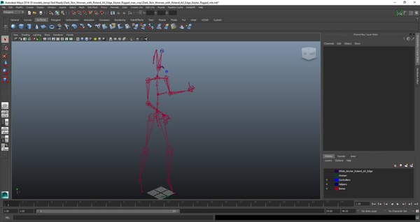 Dark Skin Woman with Roland AX Edge Keytar Rigged for Maya 3D ...