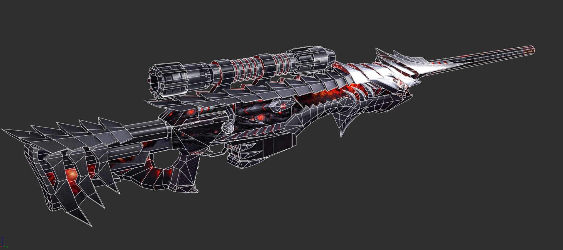 Gun AWP Born Beast Handpainted Game Asset 3D model - TurboSquid 2101302